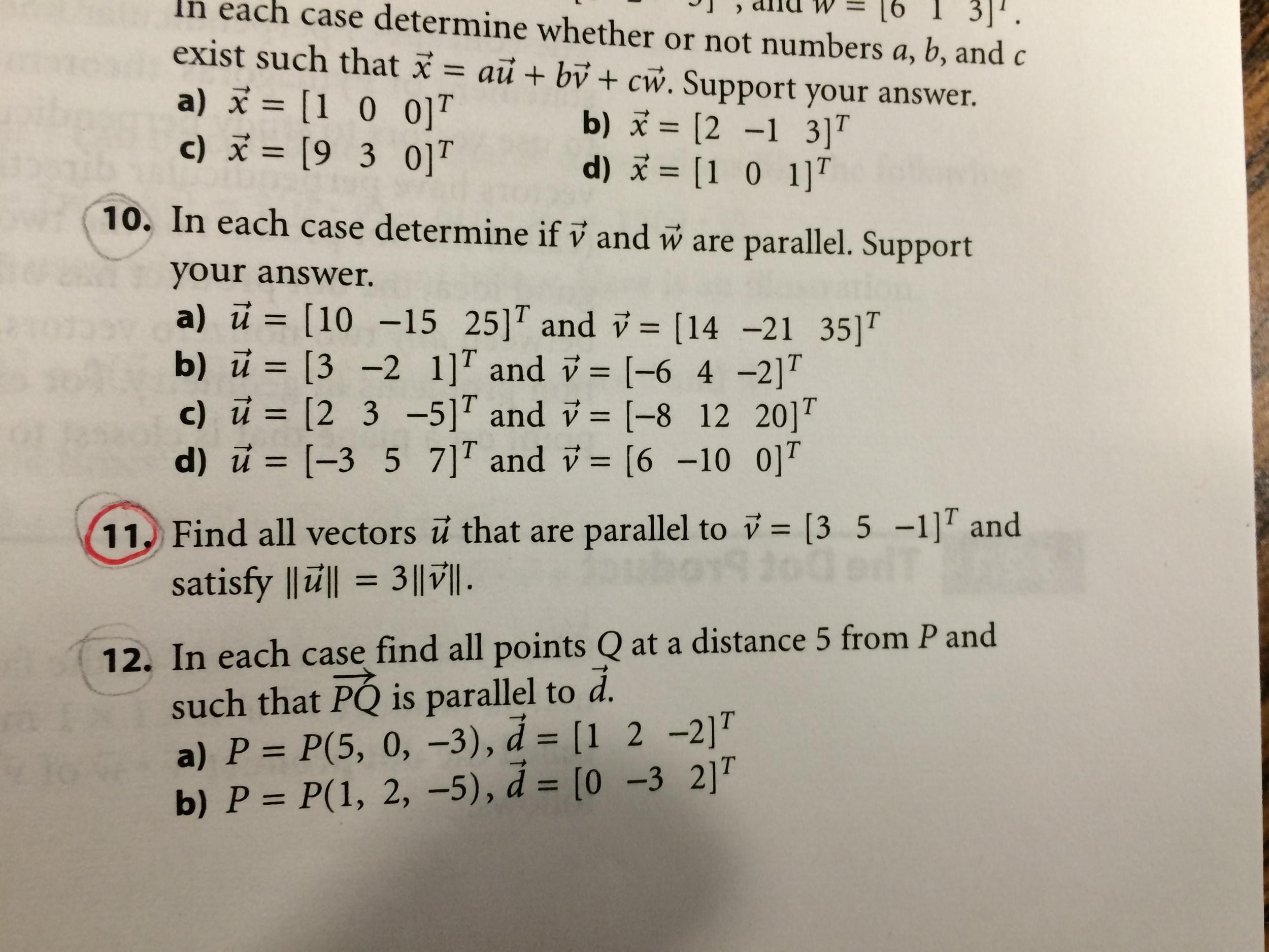 Solved In Each Case Determine If V And W Are Parallel