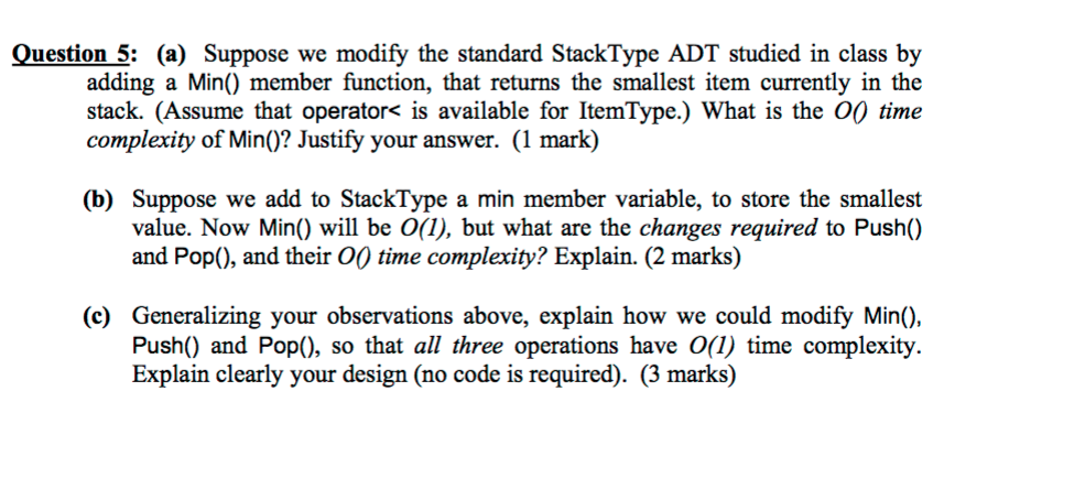 Solved Question 5: (a) Suppose we modify the standard | Chegg.com