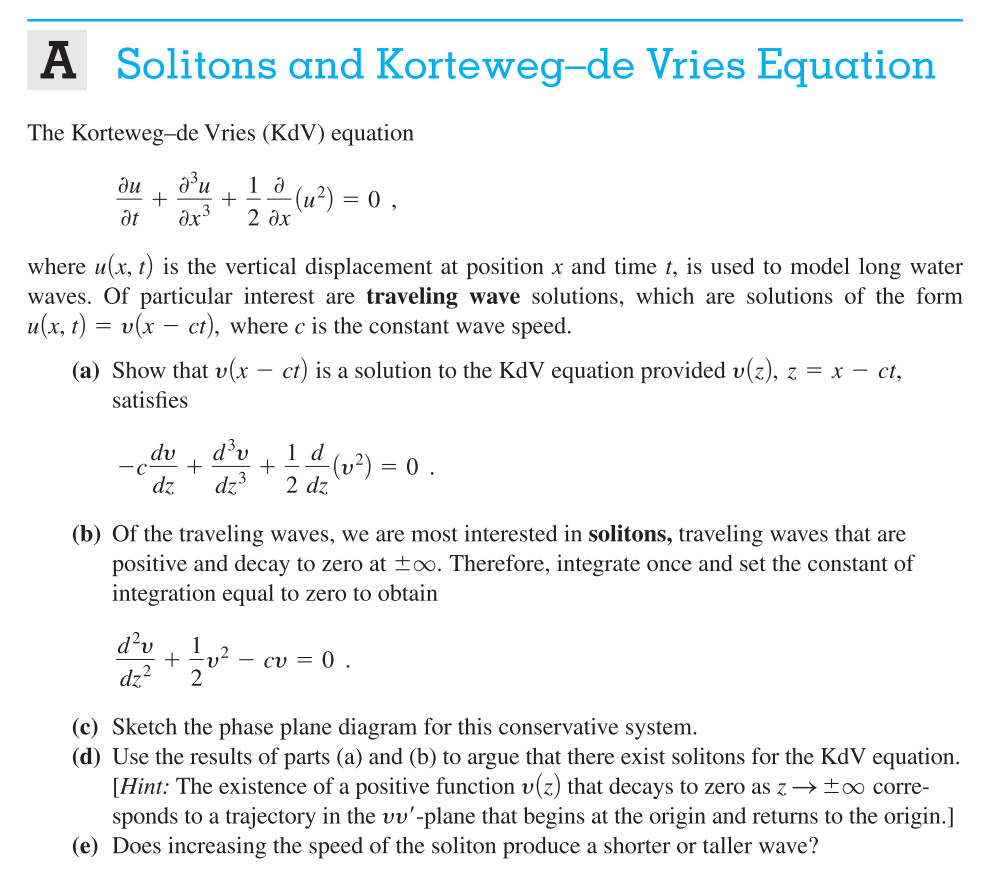 Solved The Korteweg-de Vries (KdV) equation partial | Chegg.com