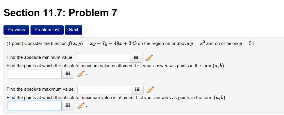Solved Consider the function f(x, y) = xy - 7y - 49x + 343 | Chegg.com