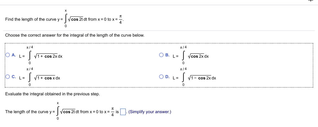 Solved Find the length of the curve y = integral^x_0 | Chegg.com