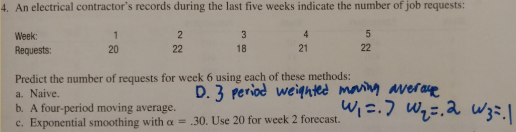 Solved Predict the number of requests for week 6 using eah | Chegg.com