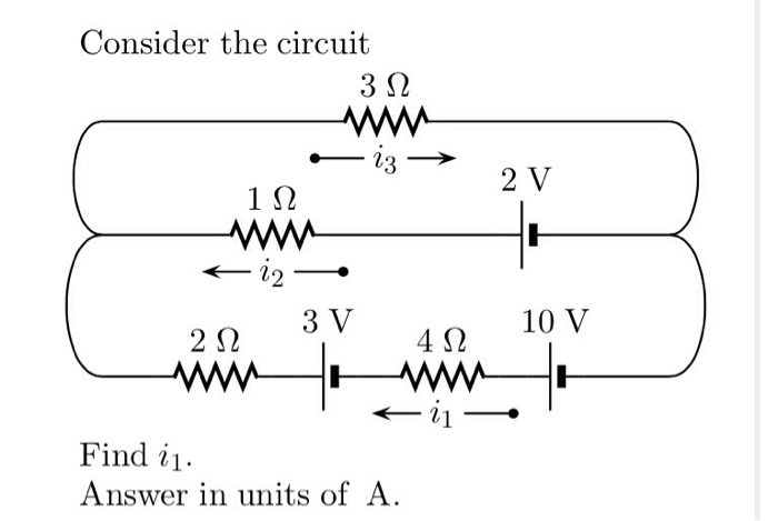 Solved Find i1 in units of A in this circuit. Please include | Chegg.com Solved Find i1 in units of A in this circuit. Please include | Chegg.com