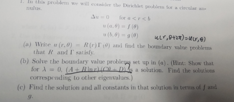 Solved l. In this problem we will consider the Dirichlet | Chegg.com
