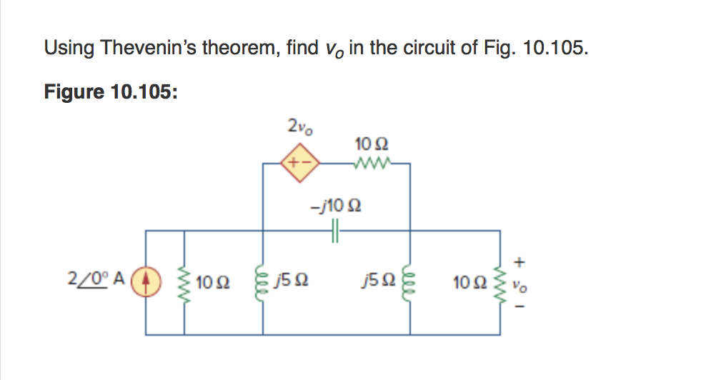 Solved Using Thevenin's theorem, find vo in the circuit of | Chegg.com