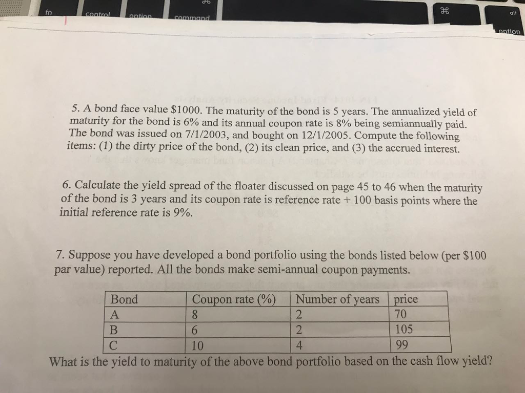 Solved A bond face value $1000. The maturity of the bond is | Chegg.com