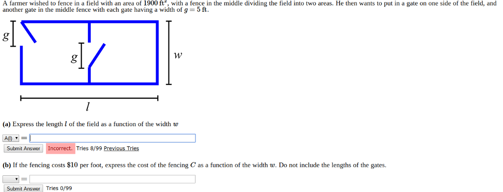 Solved A farmer wished to fence in a field with an area of | Chegg.com