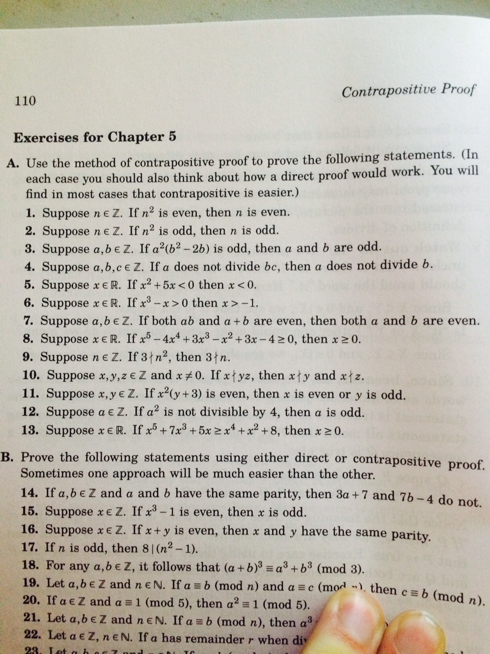 Solved Use the method of contrapositive proof to prove the | Chegg.com