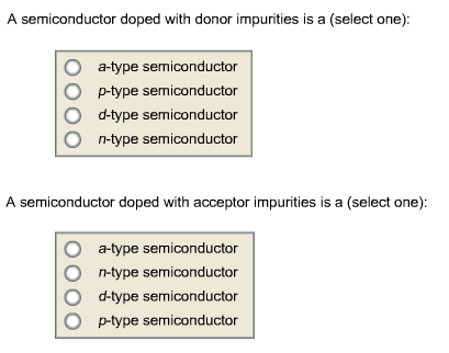 Solved A semiconductor doped with donor impurities is a | Chegg.com