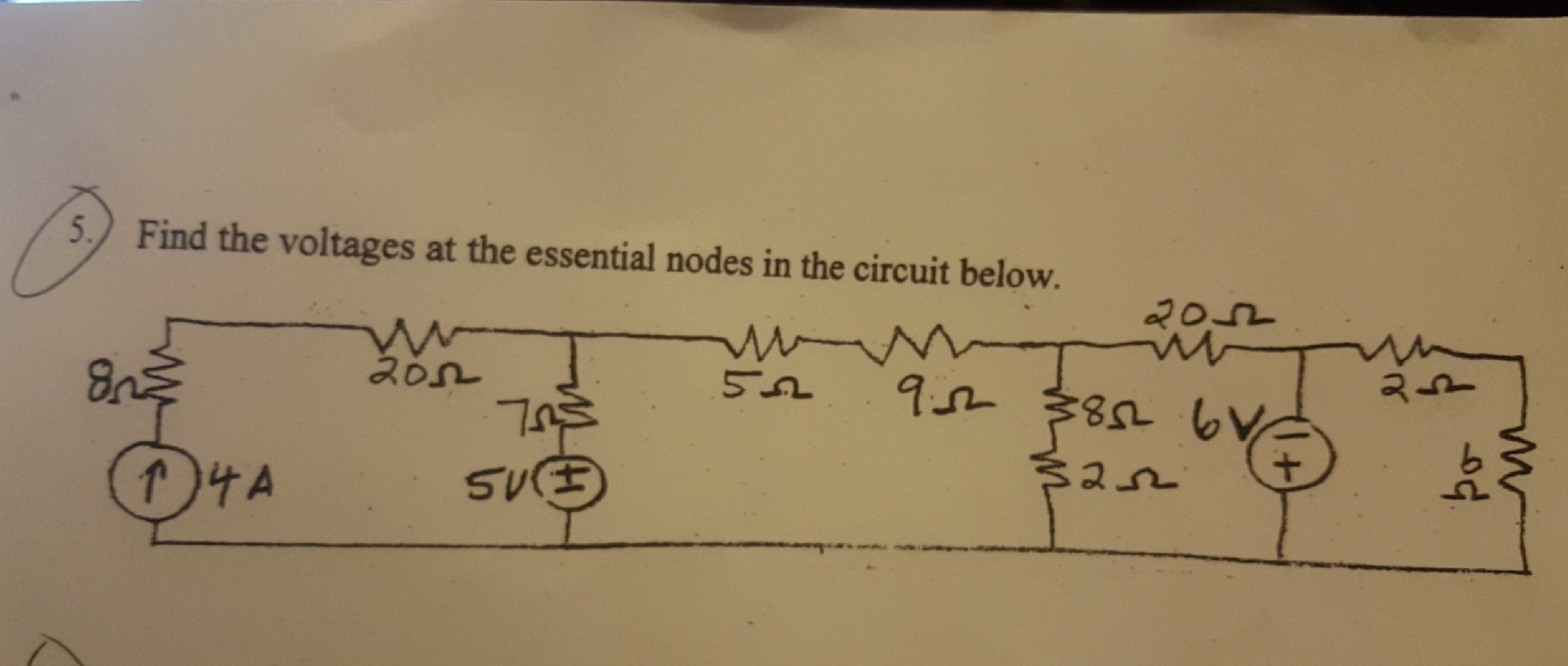 Solved Find the voltages at the essential nodes in the | Chegg.com