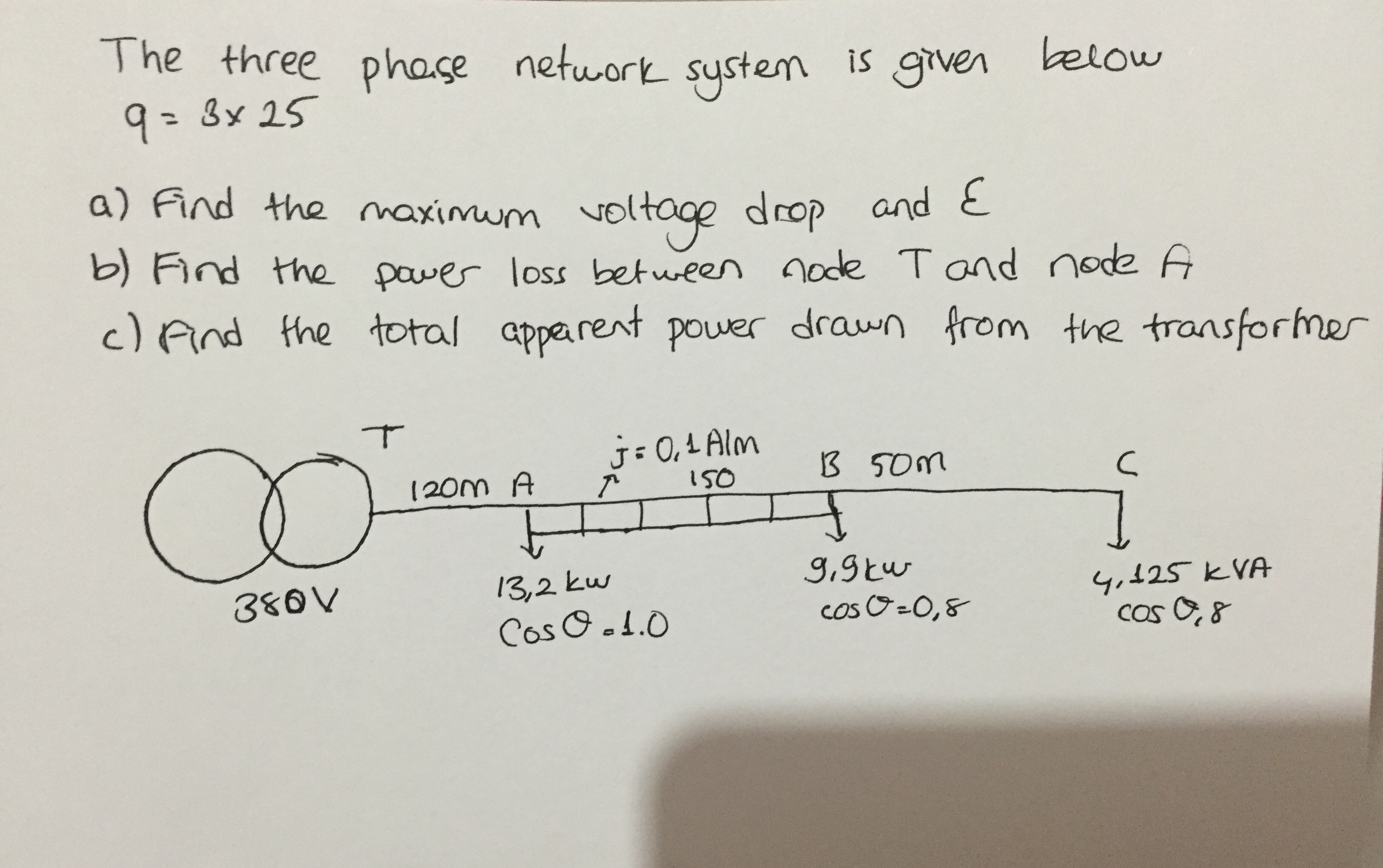 The Three Phase Network System Is Given Below Q 3