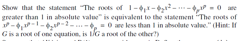Solved Show that the statement "The roots of | Chegg.com