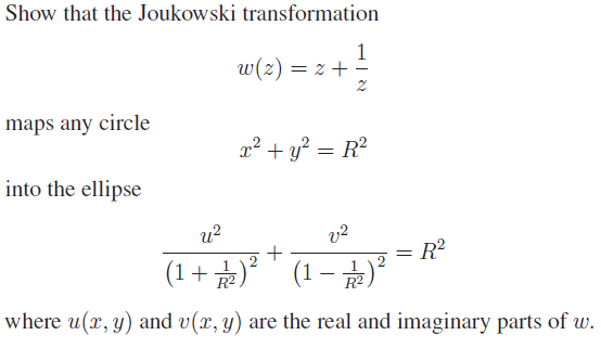 Solved Show that the Joukowski transformation 2 maps any | Chegg.com