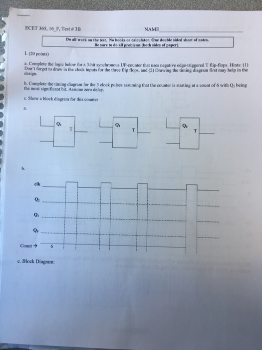 Solved Complete the logic below for a 3-bit synchronous | Chegg.com