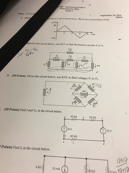 Solved For The Circuit Below Use Kcl To Find The Branch