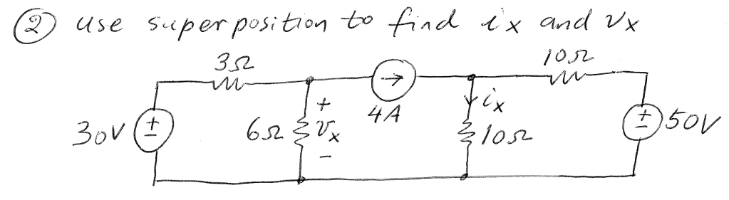 Solved Use superposition to find i_x and v_x | Chegg.com