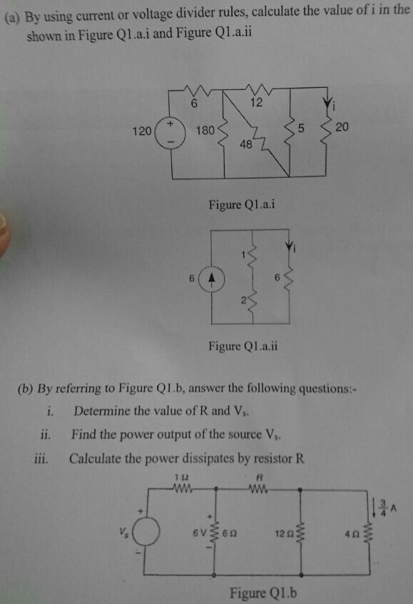 Solved (a) By using current or voltage divider rules, | Chegg.com