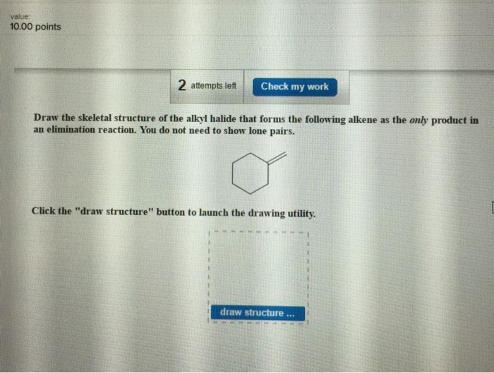 Solved Draw the skeletal structure of the alkyl halide that | Chegg.com