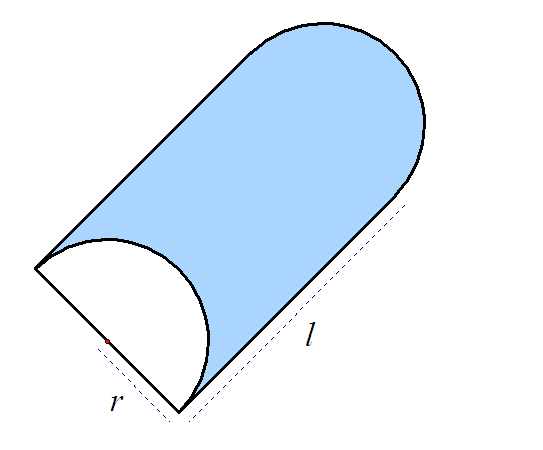 Solved A wind tunnel is formed of a half cylinder with a | Chegg.com