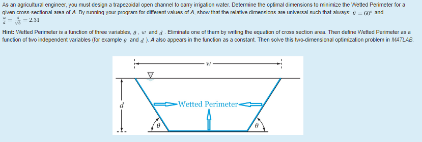 As an agricultural engineer, you must design a | Chegg.com