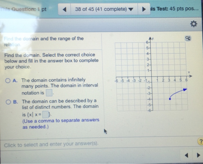 Solved Find the domain. Select the correct choice below and | Chegg.com