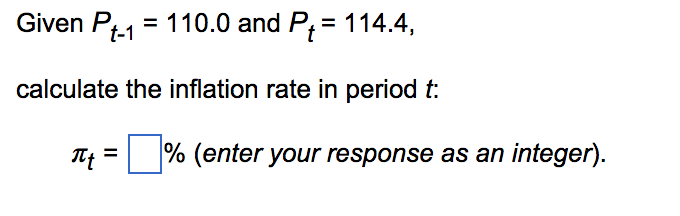 Solved Given Pt1110.0 and Pt-114.4, calculate the inflation | Chegg.com