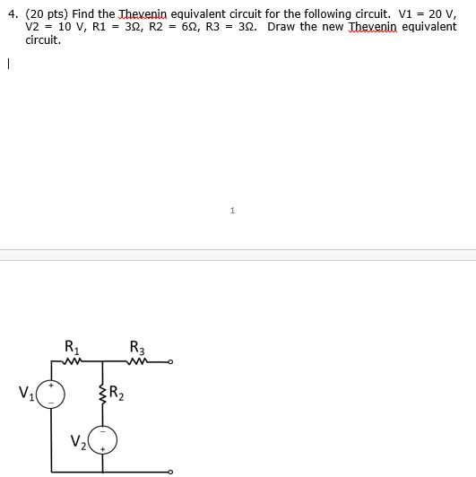 Solved 4" (20 pts) Find the Thevenin equivalent circuit for | Chegg.com