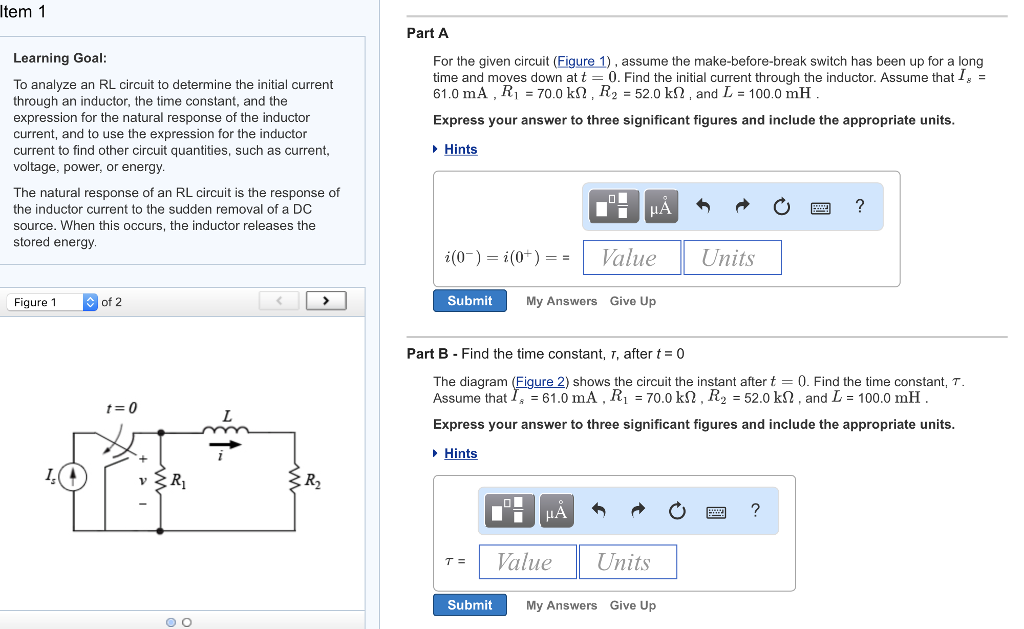 Solved tem 1 Part A Learning Goal For the given circuit | Chegg.com