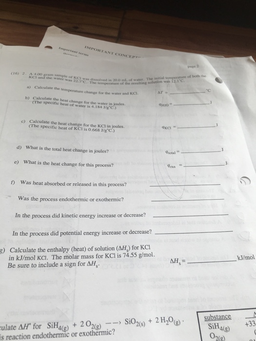 Solved A 4.00 gram sample of KCl was dissolved in 20.0mL of | Chegg.com