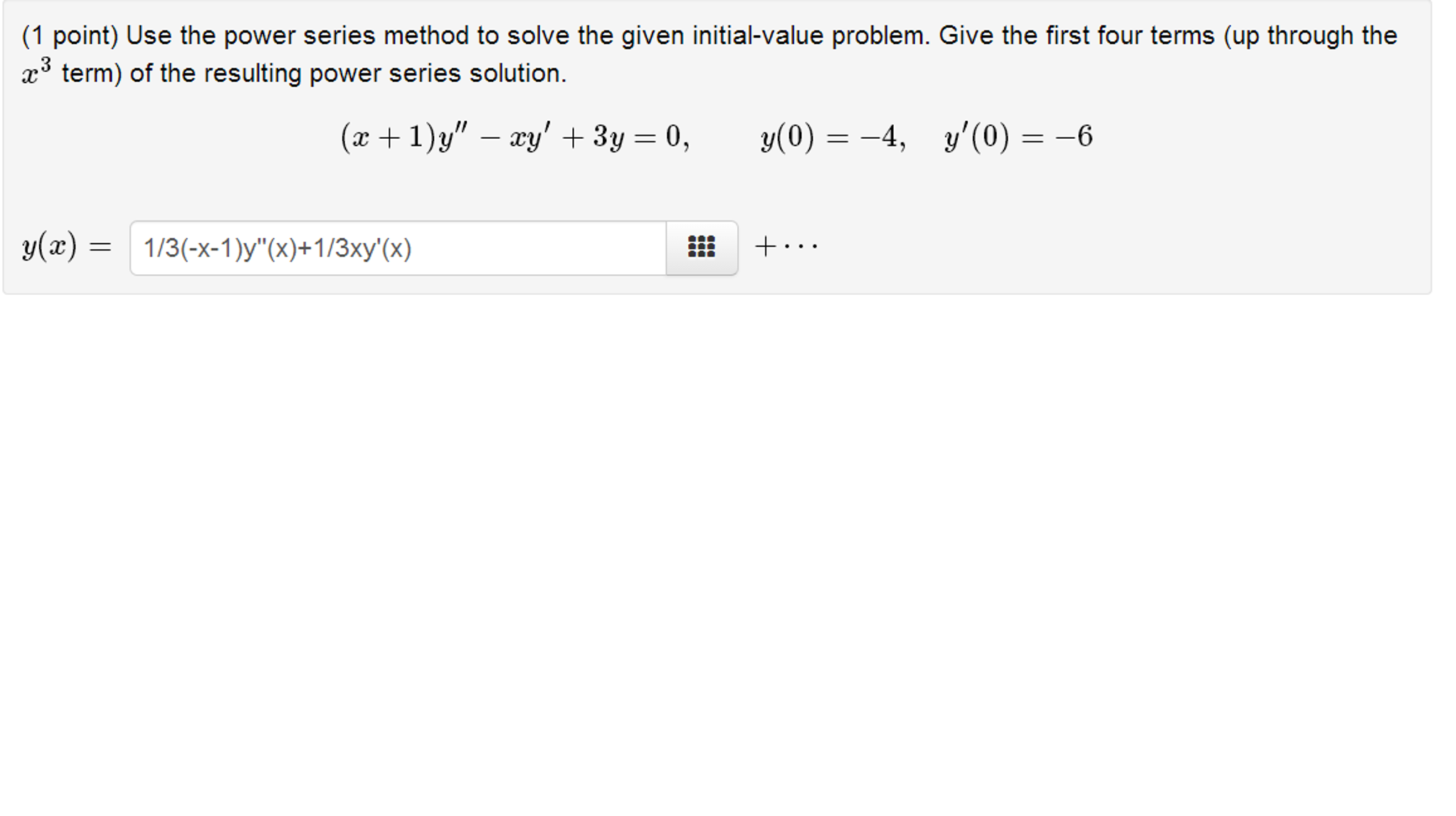 Solved Use the power series method to solve the given | Chegg.com