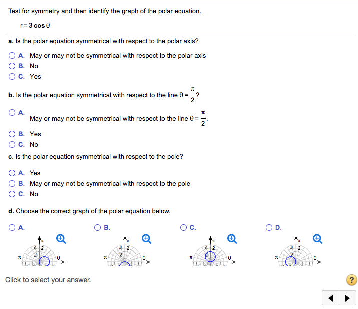 Solved Test for symmetry and then identify the graph of the | Chegg.com