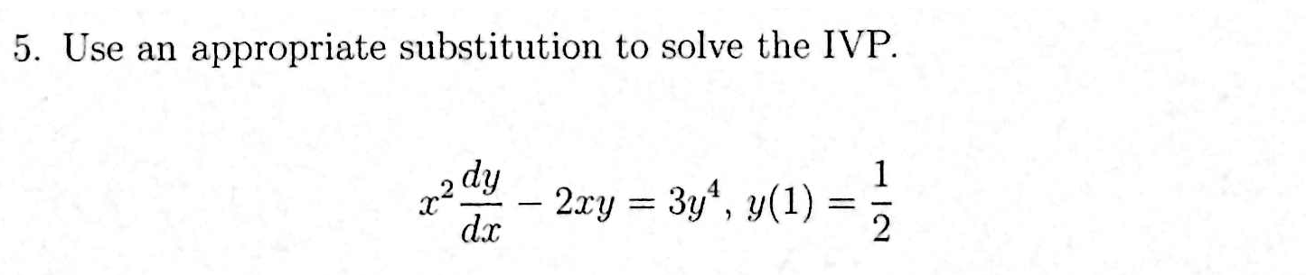 Solved Use an appropriate substitution to solve the I VP. | Chegg.com