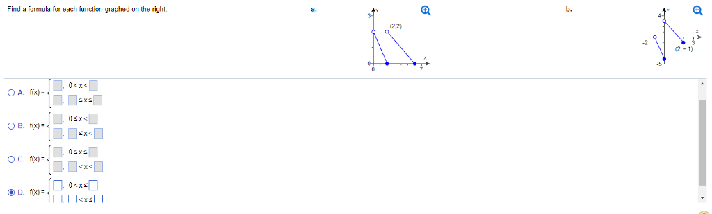 Solved Find a formula for each function graphed on the | Chegg.com