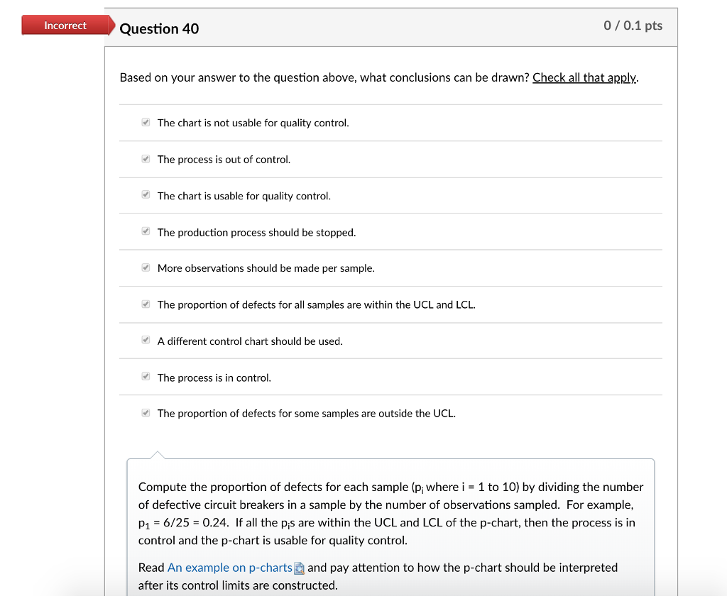 0/0.1 pts Incorrect Question 40 Based on your answer | Chegg.com