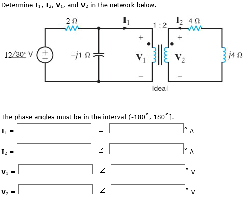 Determine I1, I2, V1, and V2 in the network below. | Chegg.com