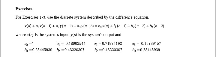 Exercises For Exercises 1-3, use the discrete system | Chegg.com