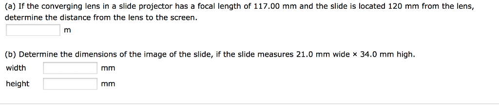 Solved (a) If the converging lens in a slide projector has a | Chegg.com