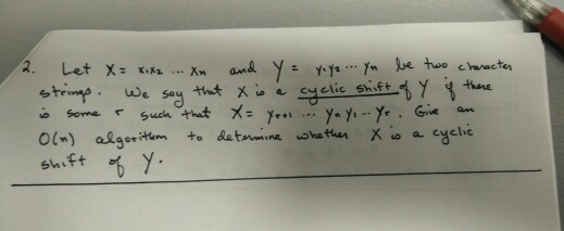 Let X = x1x2 ? xn and Y = y1y2 ...yn be two character | Chegg.com