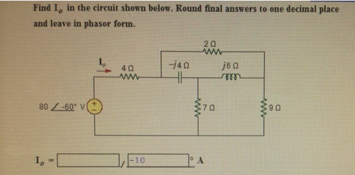 Solved Find Io in the circuit shown below. Round final | Chegg.com
