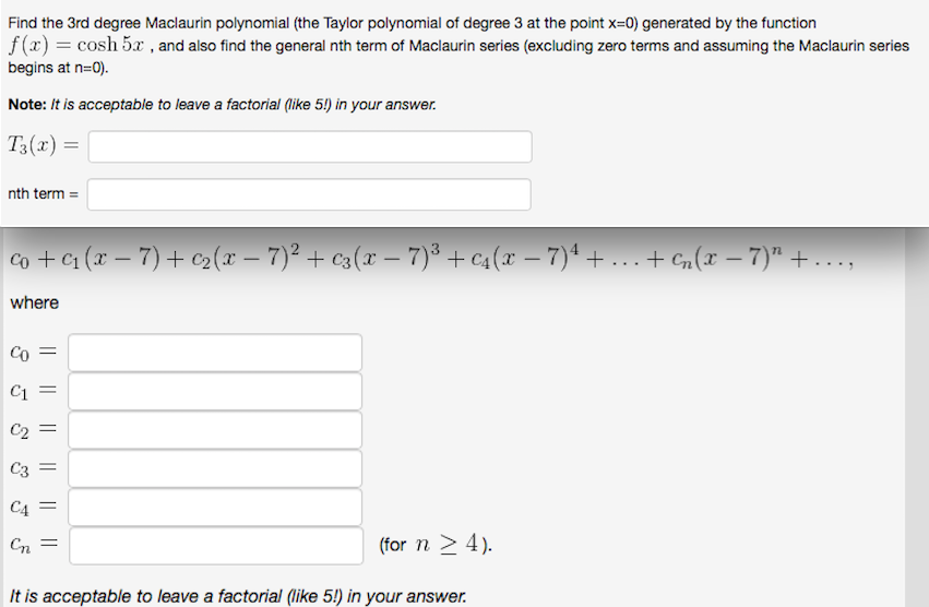 Solved Find the 3rd degree Maclaurin polynomial (the Taylor | Chegg.com