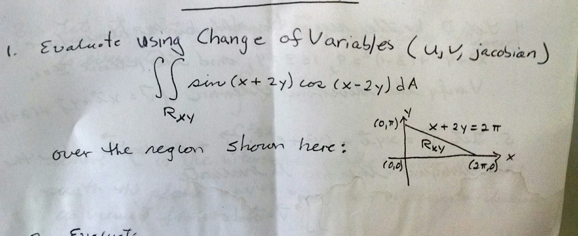 Solved evaluate using change of variables (u, v, Jacobson) | Chegg.com