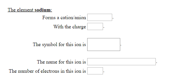 Solved The element sulfur Forms a cation/anion cation With | Chegg.com