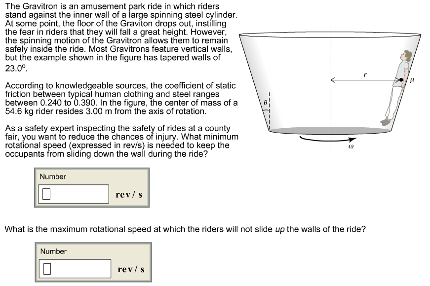 Solved The Gravitron is an amusement park ride in which | Chegg.com