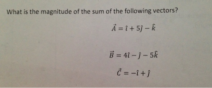 Solved What is the magnitude of the sum of the following | Chegg.com