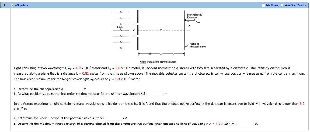 Solved Light consisting of two wavelengths, lambda_a = 4.9 | Chegg.com
