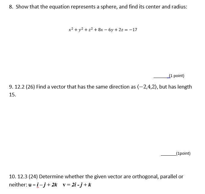 Solved Show that the equation represents a sphere, and find | Chegg.com
