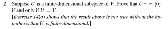 Solved Suppose U is a finite-dimensional subspace of V. | Chegg.com