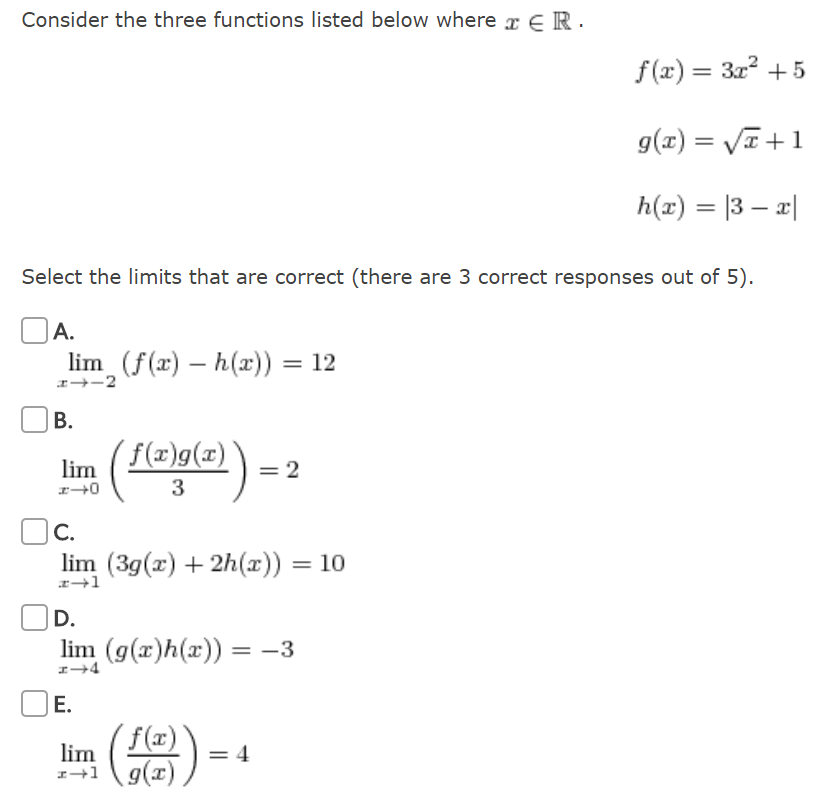 Solved Consider the three functions listed below where r EIR | Chegg.com
