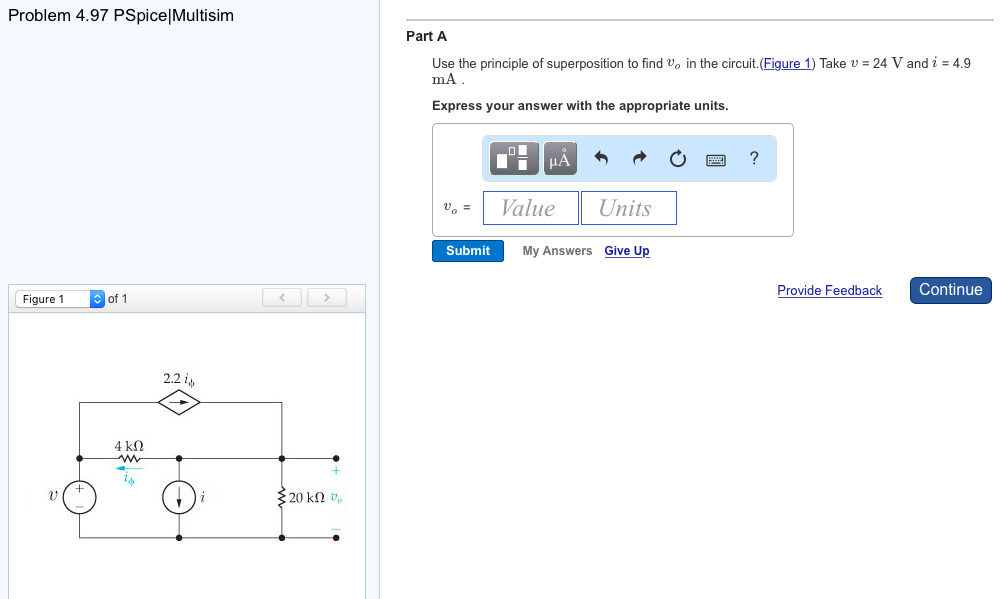 Solved Problem 4.97 PSpice Multisim Part A Use the principle | Chegg.com