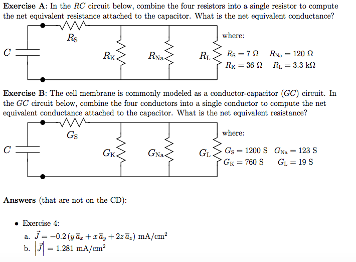 Solved Exercise A: In the RC circuit below, combine the four | Chegg.com